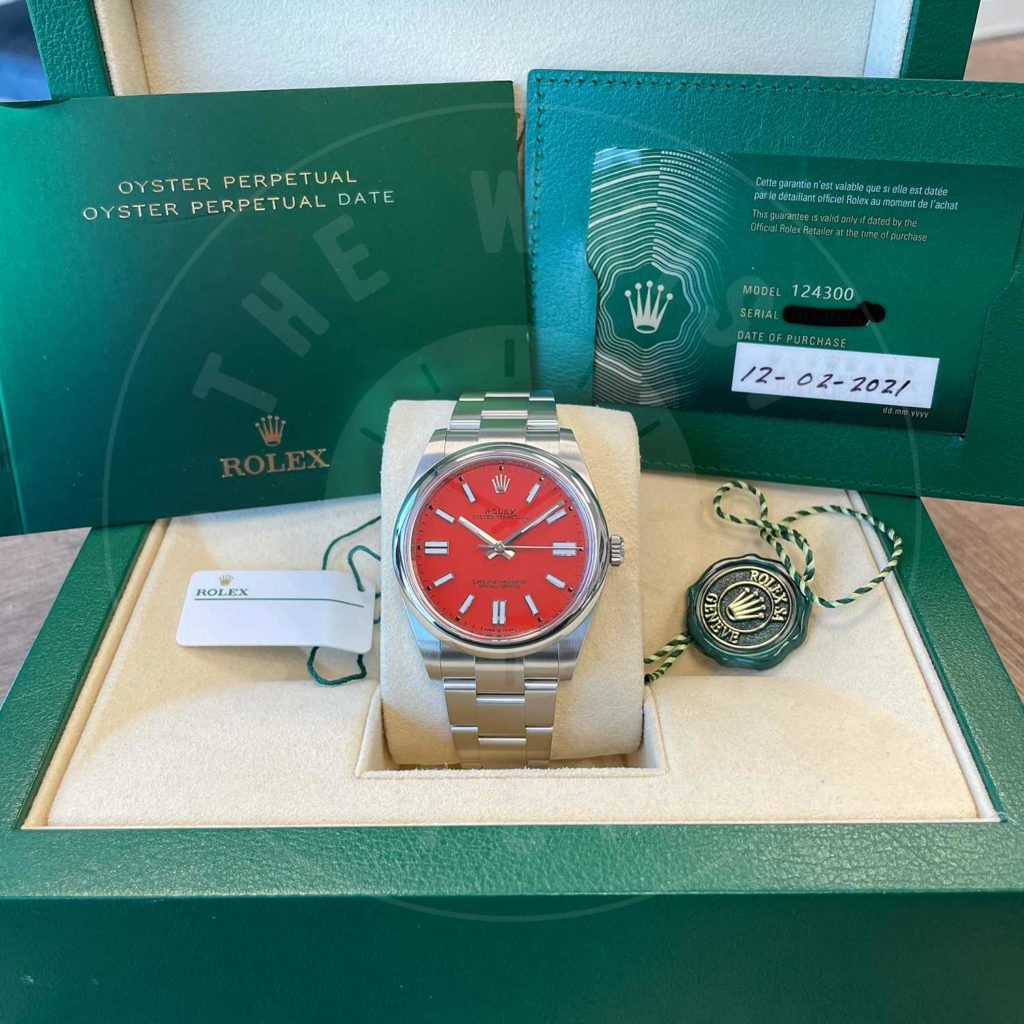 Rolex Oyster Perpetual 124300 REIO Oystersteel Coral Red Index - The ...