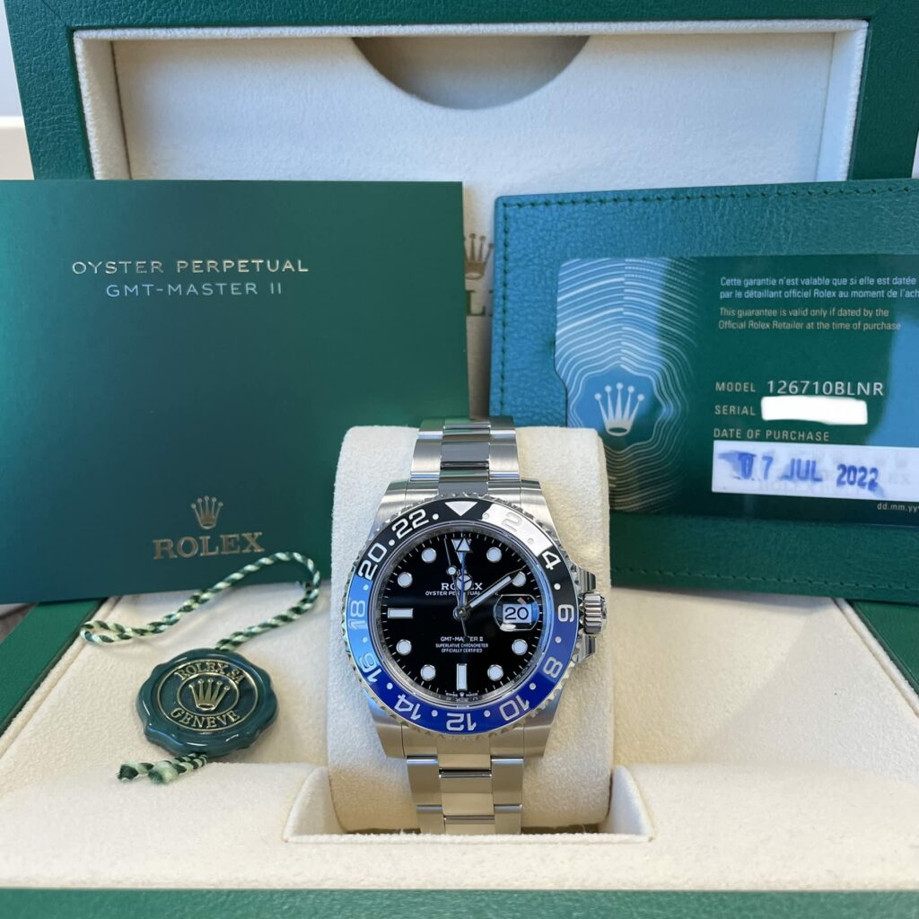 Rolex 126710BLNR GMT Master II Batman Stainless Steel Black Dial Blue ...