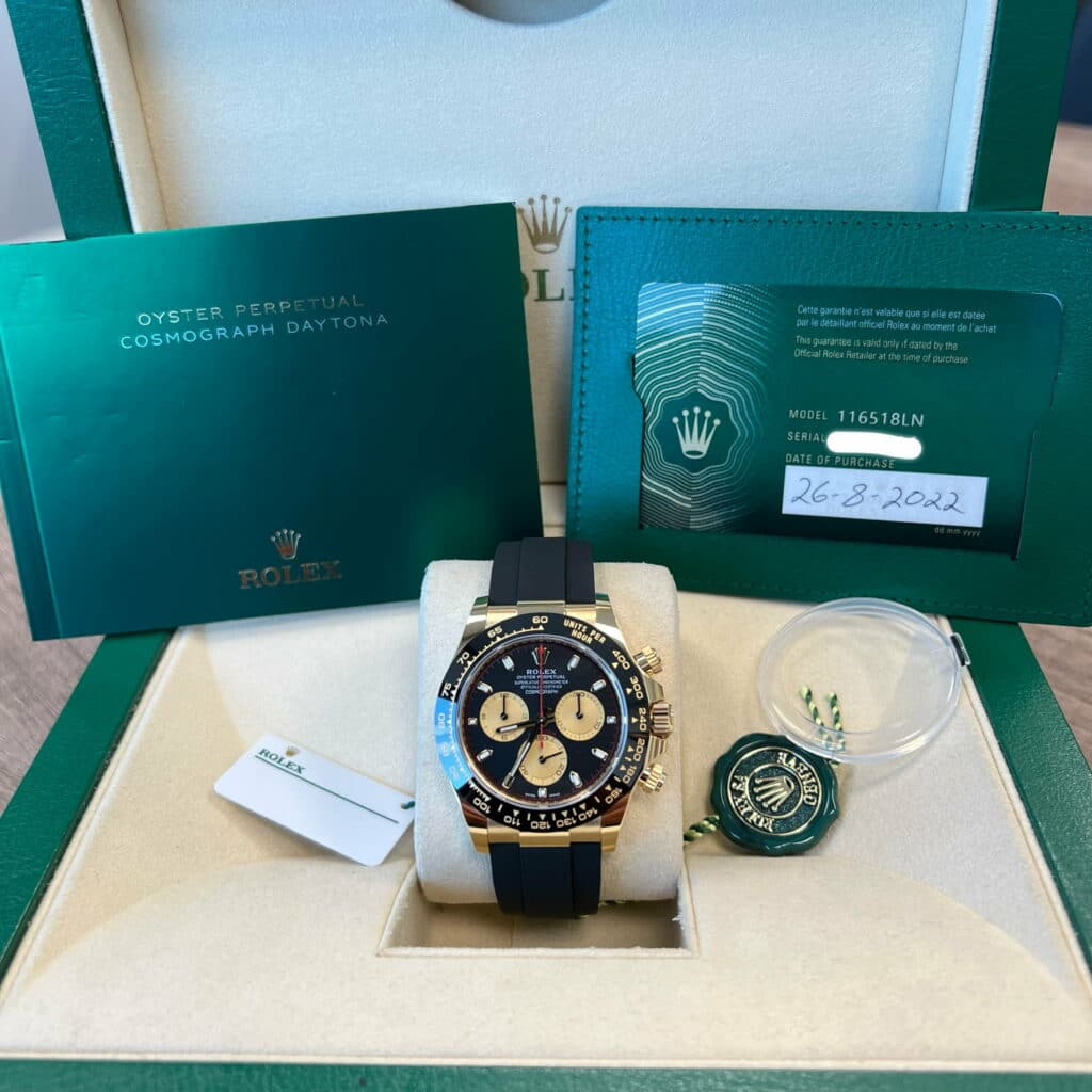 Rolex 116518LN Daytona 18K Yellow Gold Paul Newman Dial Oysterflex ...