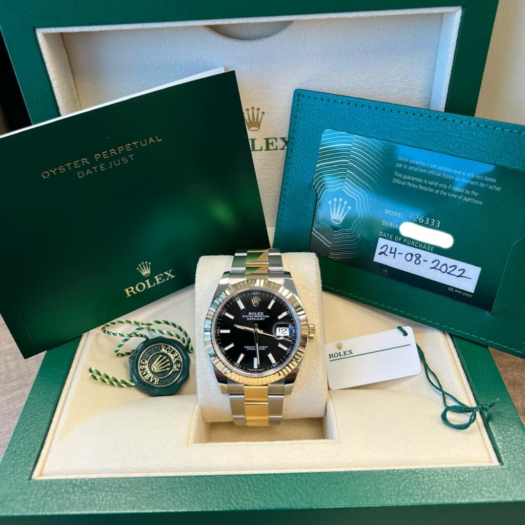 Rolex 126333 Datejust 41 Stainless Steel & 18K Yellow Gold Black Index ...